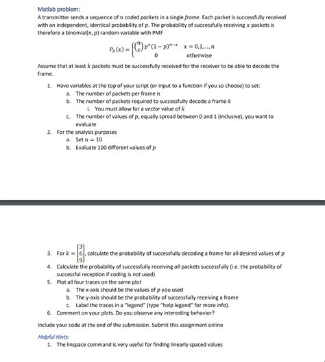 matlab problem a transmitter sends a sequence of n