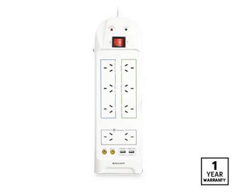 Bauhn 8 Way Surge Protector Usb Power Board 24 99 Aldi