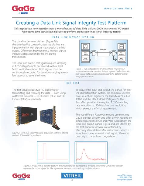 Gage Application Note Creating A Data Link Signal Integrity Test Platform Vitrek