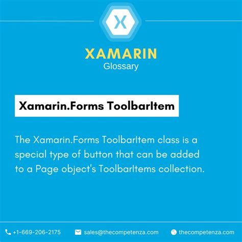 xamarin term xamarin forms toolbaritem
