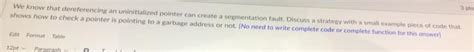 solved we know that dereferencing an uninitialired pointer