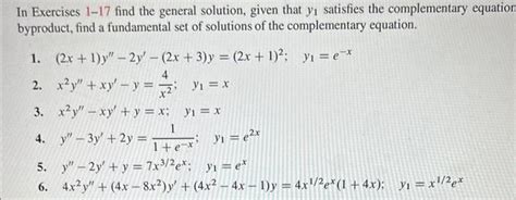 Solved In Exercises Find The General Solution Given Chegg Com