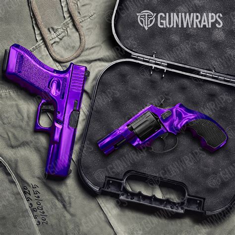Purple Chrome Gun Skin Vinyl Wrap For Pistol