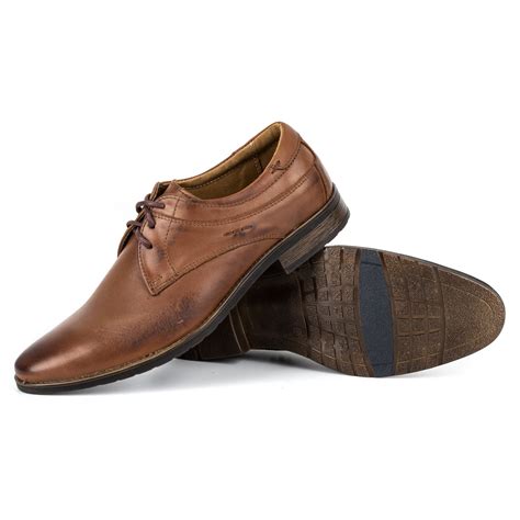 Eleganckie Buty M Skie Sk Rzane Br Zowe Buty Olivier