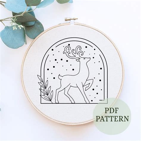 Deer Hand Embroidery Patterns Deer Pattern Hand Embroidery Printable