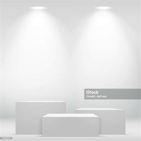 스포트라이트와 프리젠 테이션을위한 흰색 색상 연단추상 배경 벡터 강단에 대한 스톡 벡터 아트 및 기타 이미지 강단 건설 플랫폼 받침대 Istock