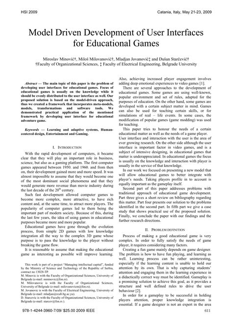 Pdf Model Driven Development Of User Interfaces For Educational Games