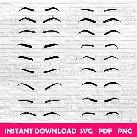 Eyebrows Svg Eyebrows Set Svg Eyebrows Cricut Eyebrows Vector Eyebrows