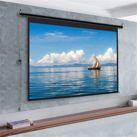Motorized Electric Projector Screen With Remote Control Living And Home