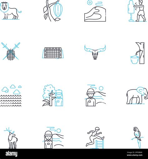 Campfire Stories Linear Icons Set Tales Horror Ghosts Legends Myths Fire Scary Line