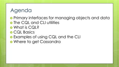 Managing Objects And Data In Apache Cassandra Ppt