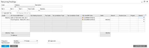 Recurring Postings In Sap Business One Sap B1 Mtc Systems