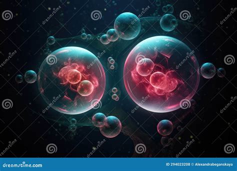 Cell Division During Mitosis Under A Microscope Stock Illustration Illustration Of Sphere