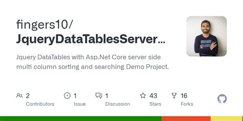 Github Fingers Jquerydatatablesserversidedemo Jquery Datatables With Asp Net Core Server