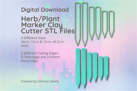 Herb Marker Clay Cutter Plant Stake St · Creative Fabrica
