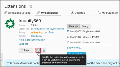 Is It Possible To Disable Hide Imunify Extension For A Subscription Or Customer In Plesk Plesk