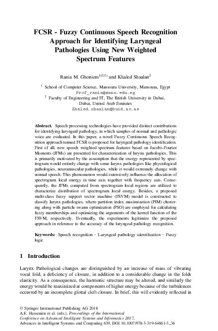 Pdf Fcsr Fuzzy Continuous Speech Recognition Approach For