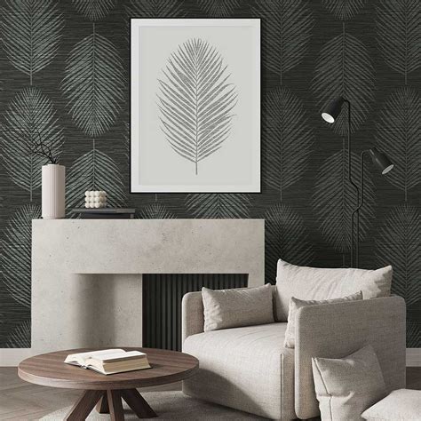 Leaf Print By Seabrook Designs Blue Wallpaper Wallpaper Direct