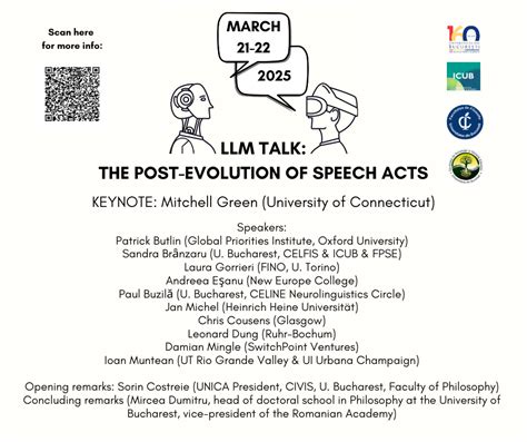 Conferinţa Internaţională The Evolutionary Origins Of Speech Acts Ii Llm Talk The Post