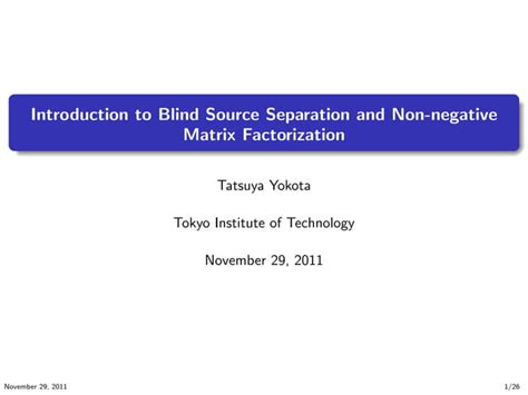 Nonnegative Matrix Factorization Ppt