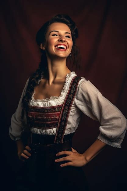 Premium Ai Image Happy German Woman On A Party