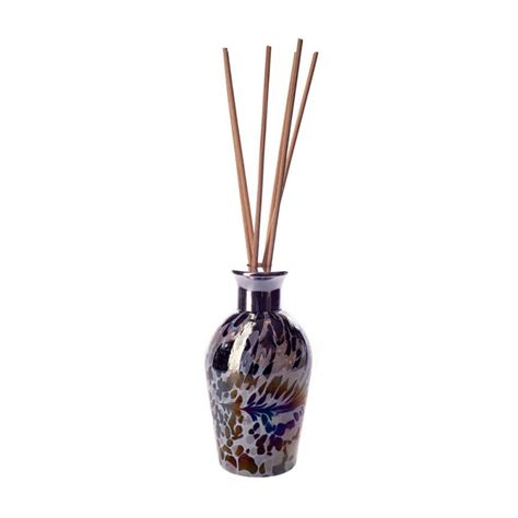 Amelia Art Glass Black Grey And White Iridescence Dome Reed Diffuser Rea02bgw Candle Emporium