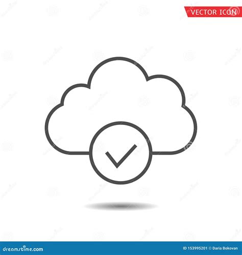 Cloud With Check Mark Icon Stock Illustration Illustration Of Checklist