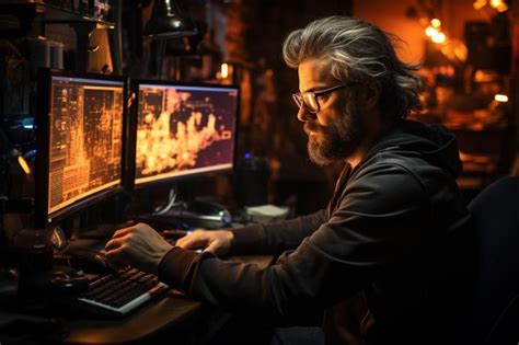 A Man Analyzing Stock Market Trading Graphs Chart On Computer Screen 105 Photo 16496