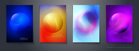 추상적인 배경 구성 다채로운 유체 추상화 배경에 대 한 홀로 그래픽 및 그라데이션 색상 디자인의 벡터 집합입니다 배너 포스터 벽지 전단지 브로셔 용 레이아웃 템플릿 0명에
