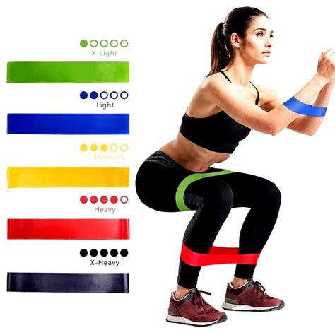 Набор фитнес резинок для занятий фитнесом йогой для силовых тренировок в комплекте 5 резинок