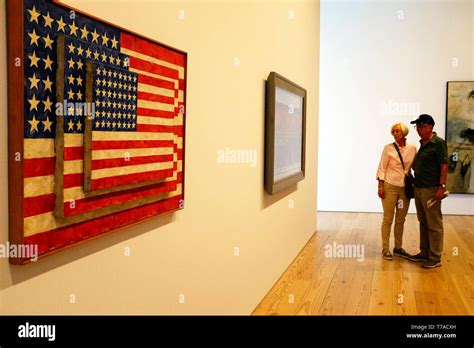 Three Flags 1958 By American Artist Jasper Johns Display In Whitney