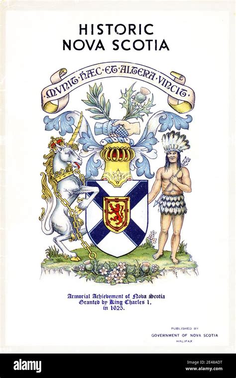 Nova Scotia Coat Of Arms On The Cover Of Government Magazine Stock