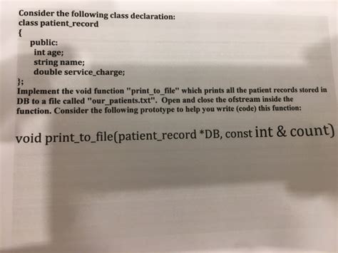 Solved Consider The Following Class Declaration Class