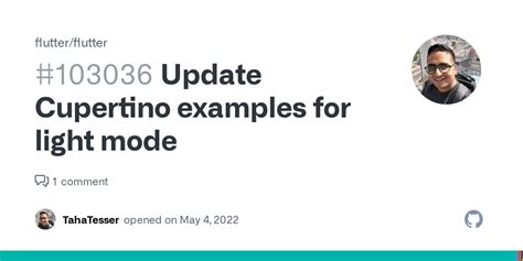 update cupertino examples for light mode · issue 103036 · flutter