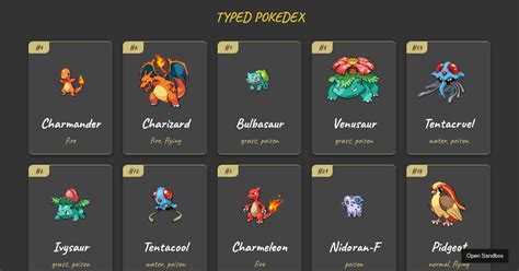 Typescript Pokedex Codesandbox