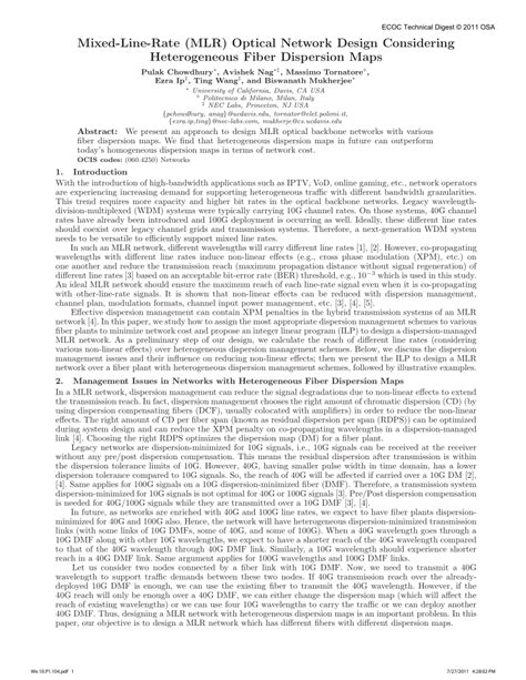 Pdf Mixed Line Rate Mlr Optical Network Design Considering Heterogeneous Fiber Dispersion Maps