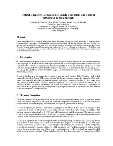 Pdf Optical Character Recognition Of Bangla Characters Using Neural Network A Better Approach