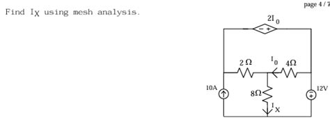 Solved Find IX Using Mesh Analysis Chegg Com