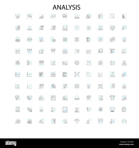 Analysis Concept Icons Signs Outline Symbols Concept Linear Illustration Line Collection