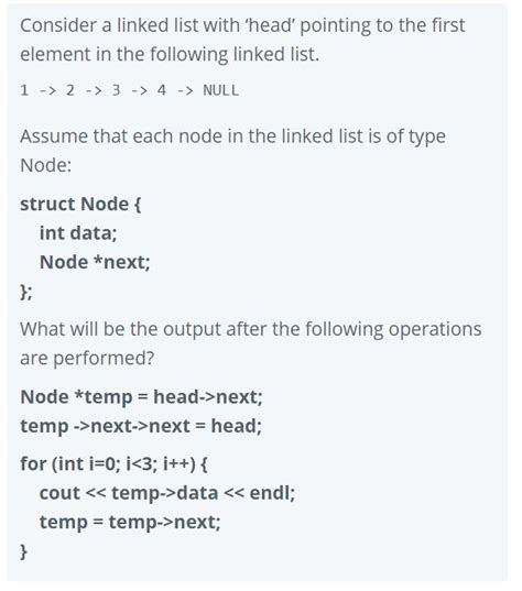 Solved Consider A Linked List With Head Pointing To The Chegg