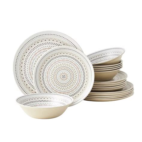 members mark mark 18 piece bamboo melamine dinnerware set in