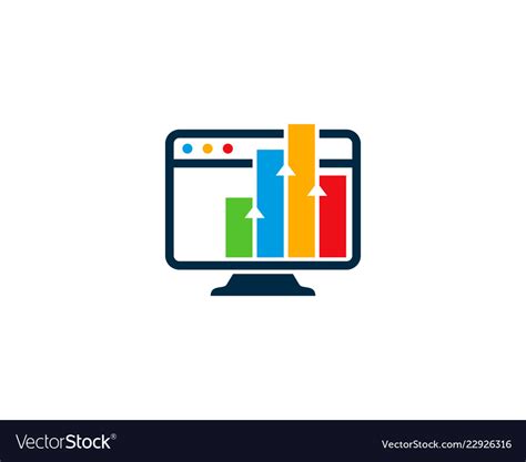 Computer Statistic Logo Icon Design Royalty Free Vector