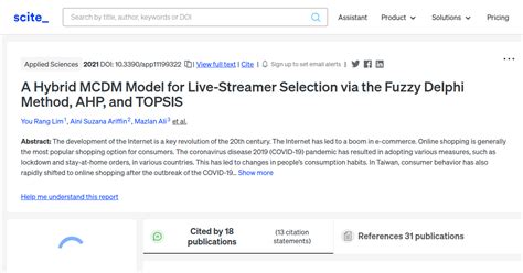 A Hybrid Mcdm Model For Live Streamer Selection Via The Fuzzy Delphi Method Ahp And Topsis
