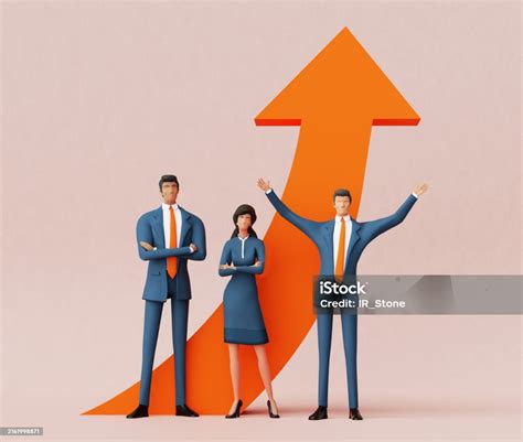 성공한 사업가와 성장 성취 지원 및 자문을 나타내는 큰 화살표 3d 렌더링 일러스트레이션 화살표에 대한 스톡 사진 및 기타 이미지 Istock