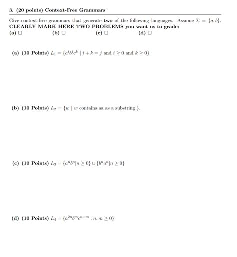Solved Points Context Free Grammars Give Chegg