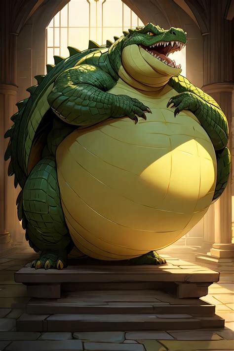 Furry Dragon Alligator Bara Big Belly Fat Yellow Belly Seaart Ai