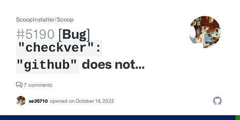 Bug `checkver Github` Does Not Work Without Token · Issue 5190