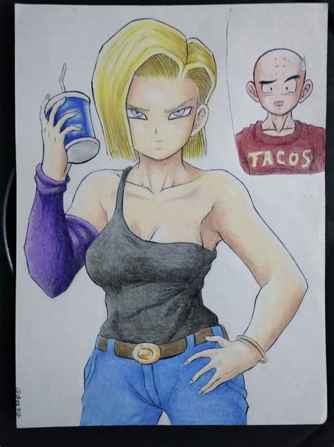 Android 18 And Krillin Original Fanart By Danigthssj5 On Deviantart