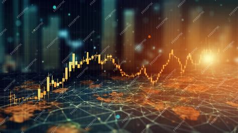 금융 투자의 개념에 대한 주식 시장 또는 Forex 거래 차트 및 캔들스틱 차트generative Ai 프리미엄 사진