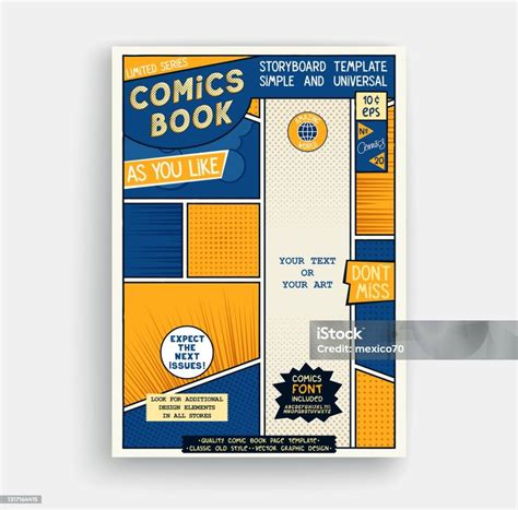 만화 책 페이지 템플릿 클래식 스토리보드 아트워크 만화 잡지 표지 벡터 그래픽 A4 용지에 대한 스톡 벡터 아트 및 기타 이미지